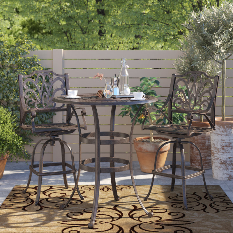 Fleur De Lis Living Burrowes 2 Person Bar Height Dining Set Reviews Wayfair